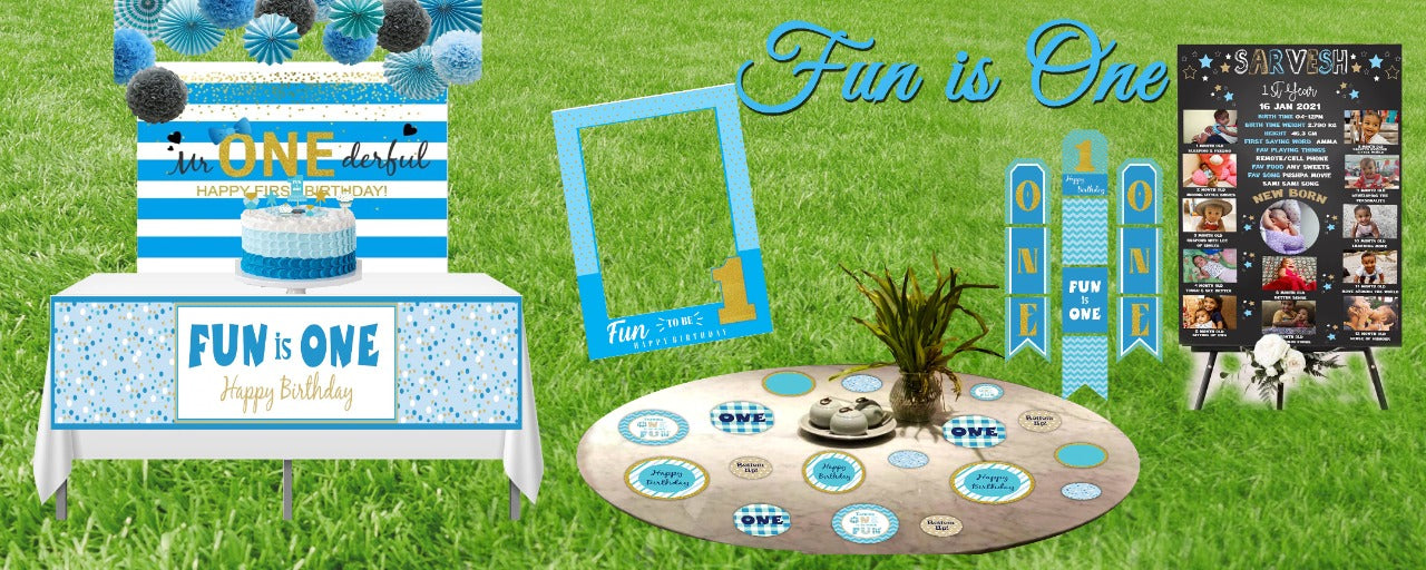 One is Fun -Blue – Theme My Party