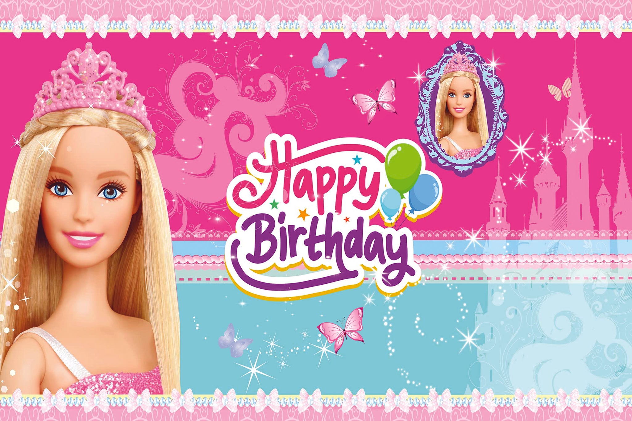 Buy Barbie Birthday Party Decoration Backdrop | Party Supplies ...