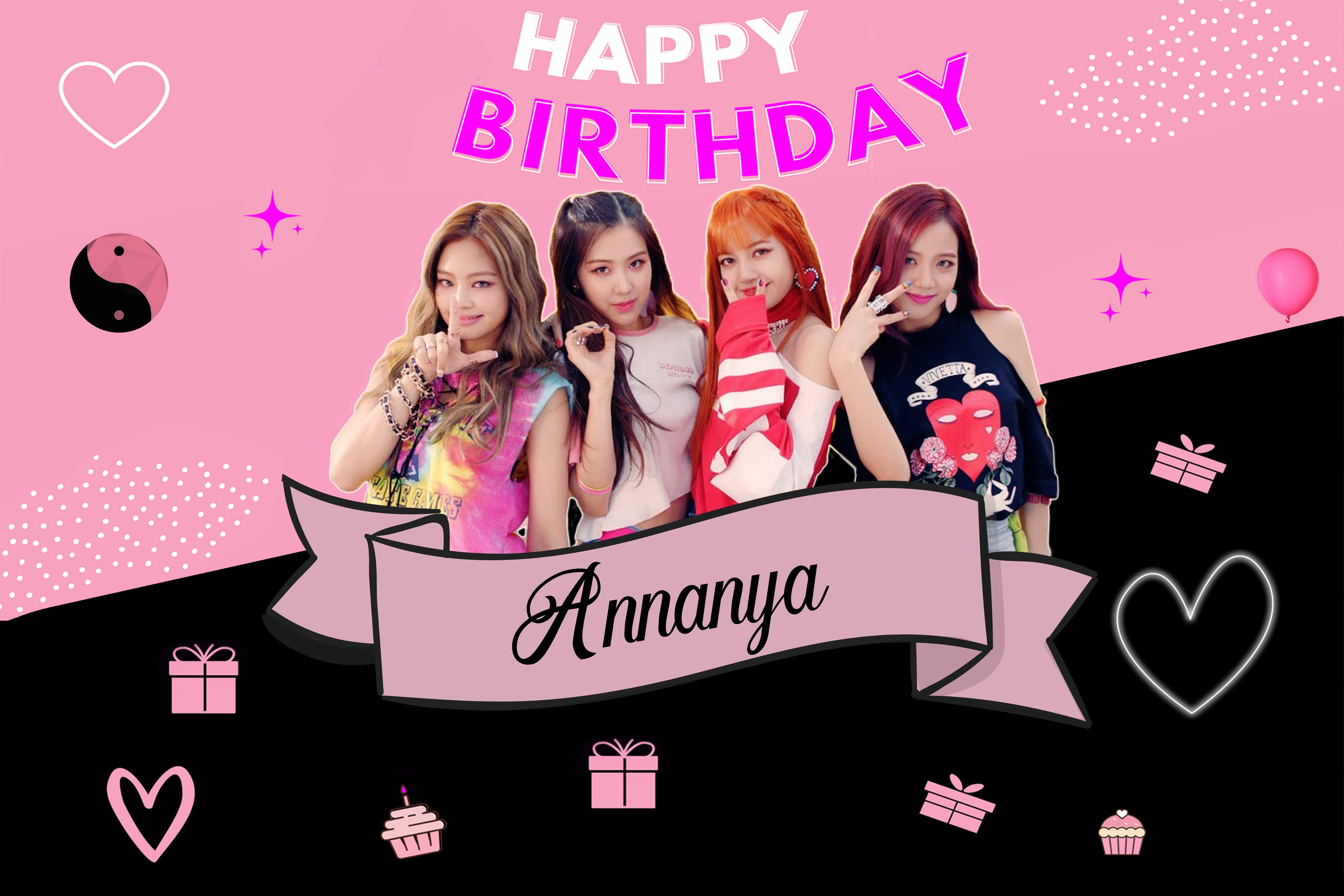 Buy Online Black Pink Birthday Party Decoration Backdrop| Party ...