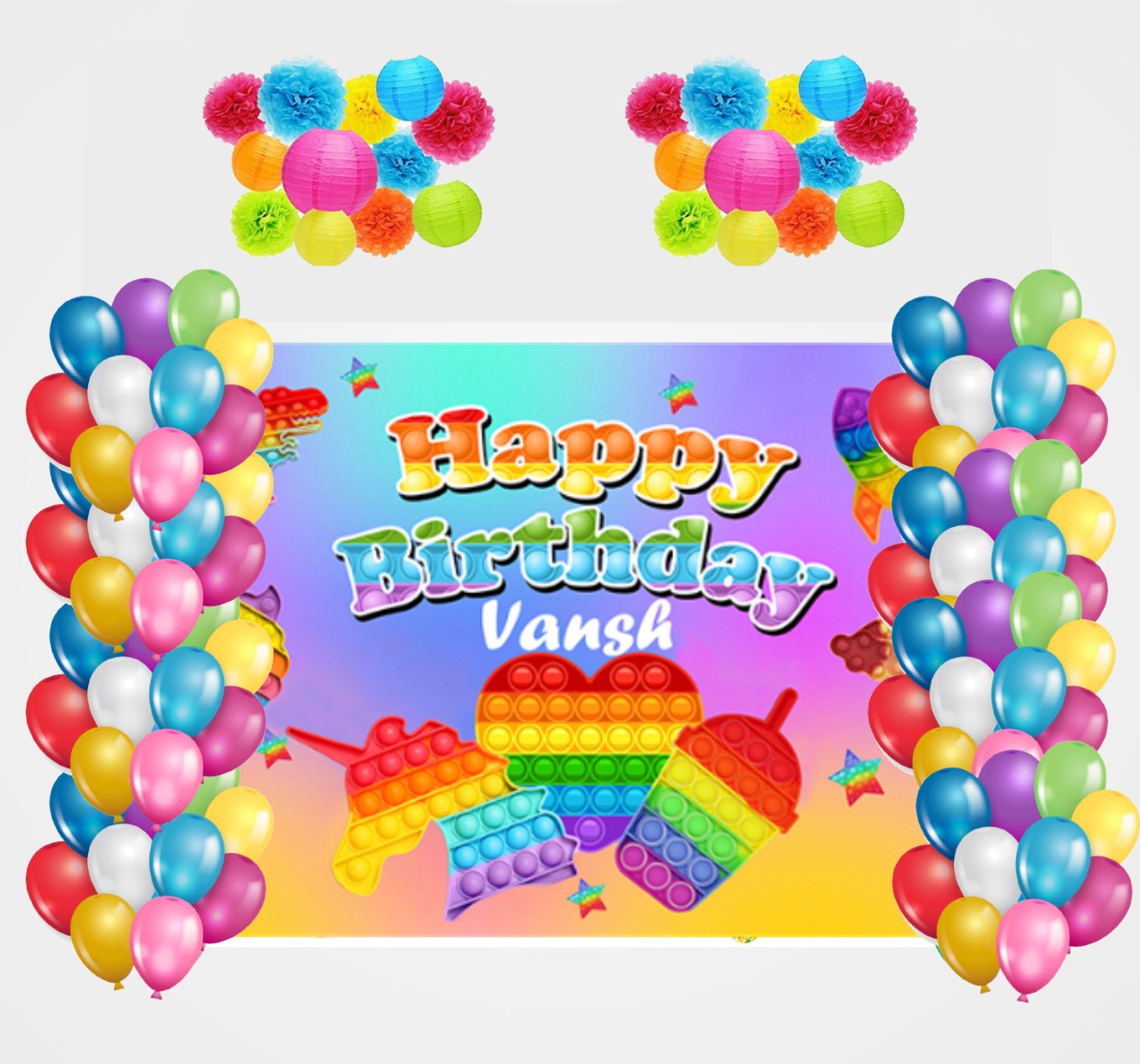 Buy Pop It Party Decoration Backdrop Kit | Party Supplies ...