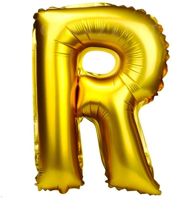 16 Inch R Alphabet Letter Balloons Birthday Balloons Gold Foil Letter ...